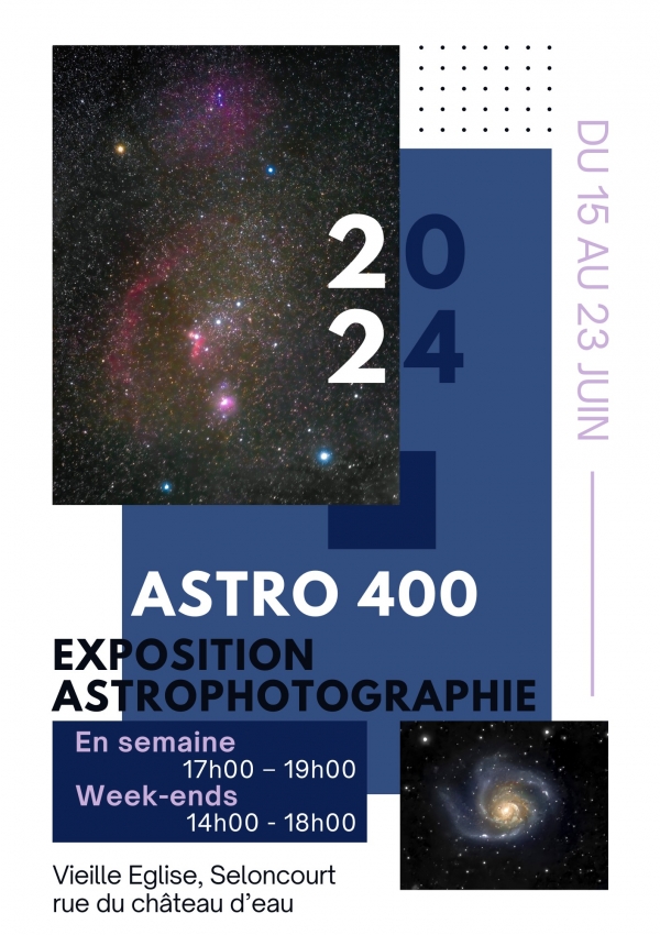 EXPO ASTRO 400 - du 15 juin 2024 au 23 juin 2024 - Ville de Seloncourt